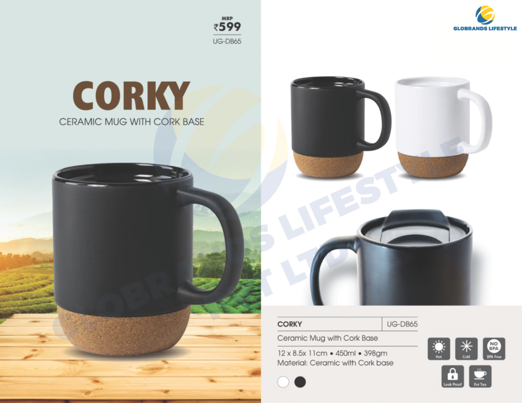 CARKY Ceramic Mug With Cork Base - Globrandslifestyle.com